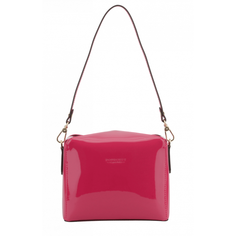 Fuchsia patent leather shoulder bag